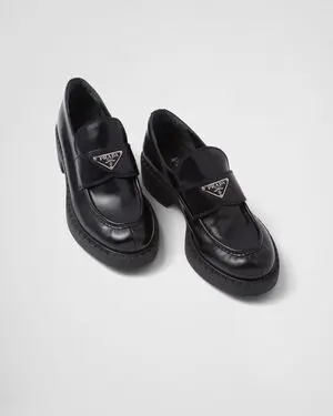 Prada Chocolate Brushed Leather Loafers