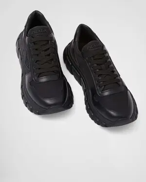 Prada Re-nylon And Brushed Leather Sneakers