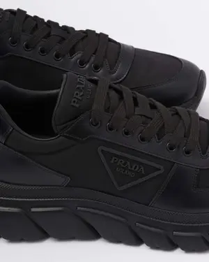 Prada Re-nylon And Brushed Leather Sneakers