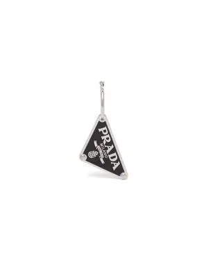 Prada Symbole Pendant Right Earring - Black