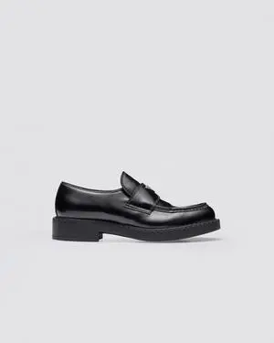 Prada Chocolate Brushed Leather Loafers