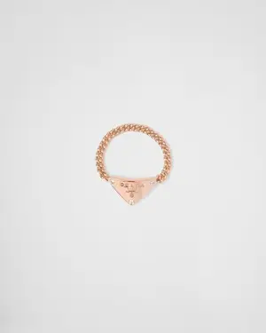 Prada Eternal Gold Chain Ring - Rose Gold/white