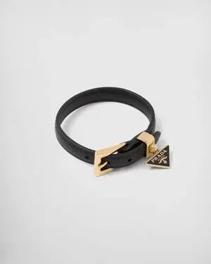Prada Saffiano Leather Bracelet - Black