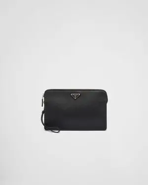 Prada Saffiano Leather Pouch - Black