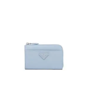 Prada Saffiano Leather Keychain - Light Blue