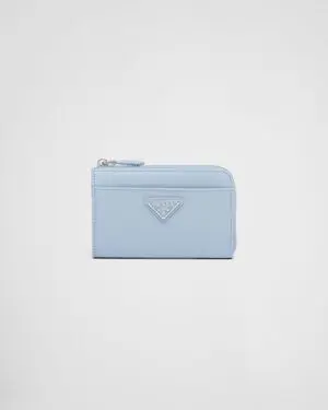 Prada Saffiano Leather Keychain - Pale Blue