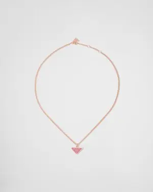 Prada Eternal Gold Pendant Necklace - Pink Gold/begonia/white