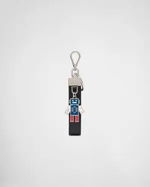 Prada Saffiano Leather Keychain - Black