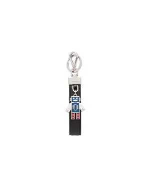 Prada Saffiano Leather Keychain - Black