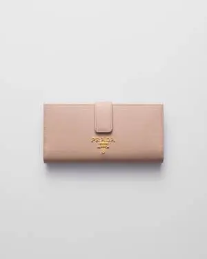 Prada Large Saffiano Leather Wallet - Powder Pink