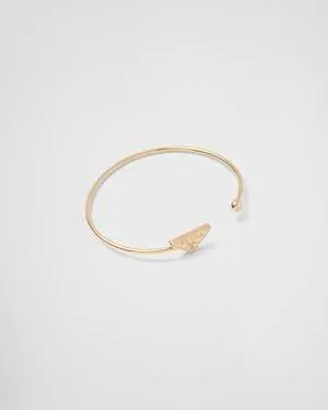 Prada Eternal Gold Bangle Bracelet With Diamond - Gold/white