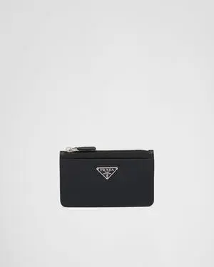 Prada Saffiano Leather Card Holder - Black