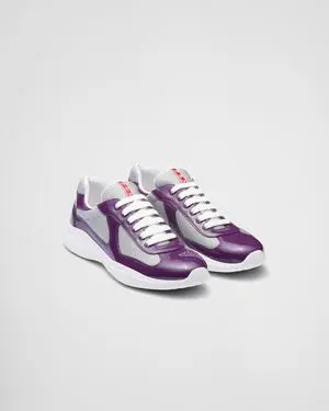 Prada Patent Leather And Technical Fabric America's Cup Sneakers