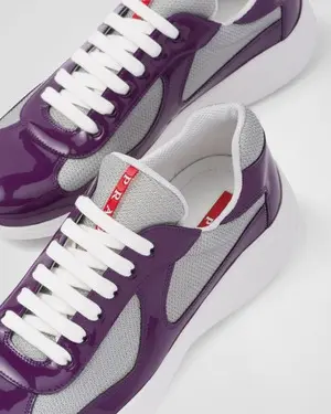 Prada Patent Leather And Technical Fabric America's Cup Sneakers