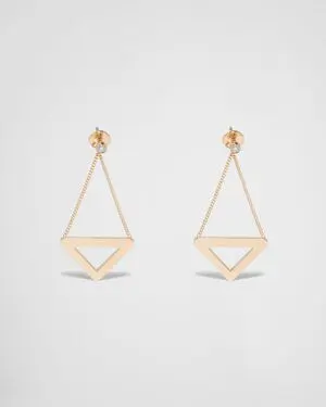 Prada Eternal Gold Diamond Drop Earrings - Gold/white