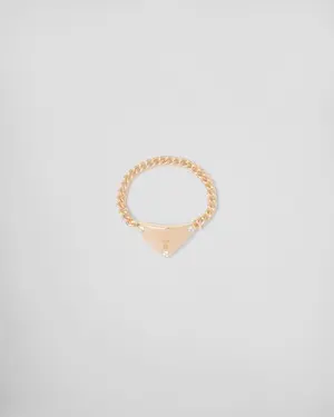 Prada Eternal Gold Chain Ring With Diamonds - Gold/white