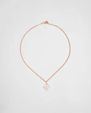 Prada Eternal Gold Pendant Necklace - Gold Pink/mop/white