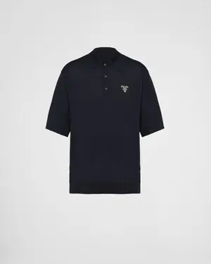 Prada Silk Polo Sweater - Black | Editorialist