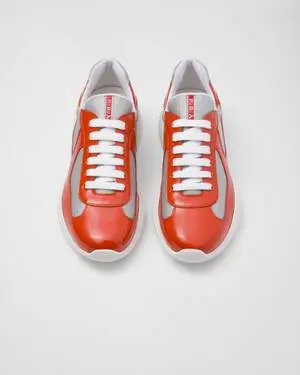 Prada Patent Leather And Technical Fabric America's Cup Sneakers