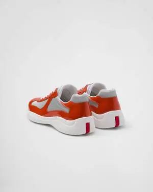 Prada Patent Leather And Technical Fabric America's Cup Sneakers