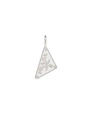 Prada Symbole Pendant Left Earring - White