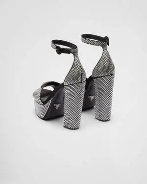 Prada Platform Sandals With Crystals