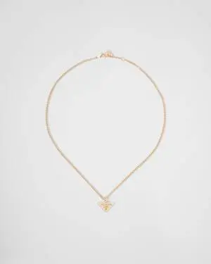 Prada Eternal Gold Diamond Pendant Necklace - Gold/white