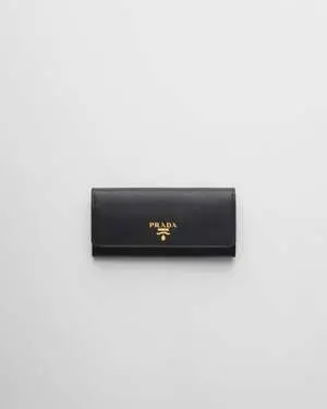 Prada Large Saffiano Leather Wallet - Black