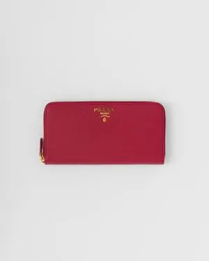 Prada Large Saffiano Leather Wallet - Fiery Red