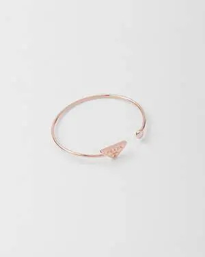 Prada Eternal Gold Bangle Bracelet - Rose Gold/white