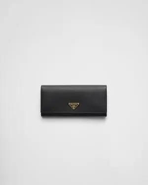 Prada Large Saffiano Leather Wallet - Black