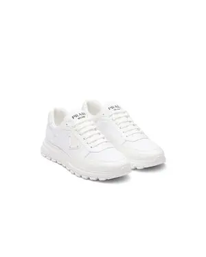 Prada Prax 01 Re-nylon And Brushed Leather Sneakers - White