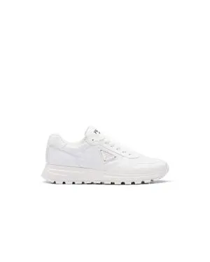 Prada Prax 01 Re-nylon And Brushed Leather Sneakers - White