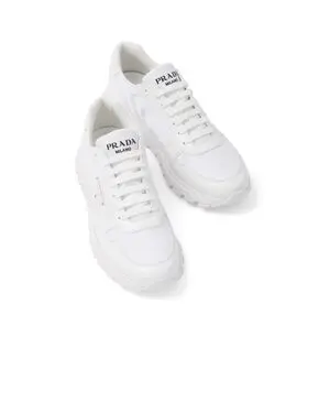 Prada Prax 01 Re-nylon And Brushed Leather Sneakers - White
