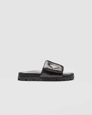 Prada Soft Padded Nappa Leather Slides