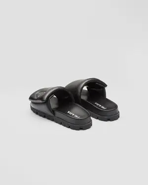 Prada Soft Padded Nappa Leather Slides