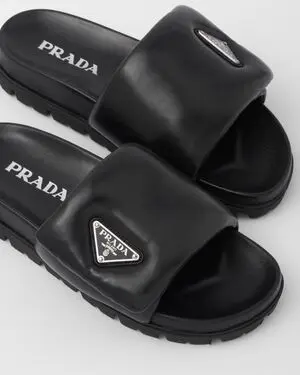 Prada Soft Padded Nappa Leather Slides