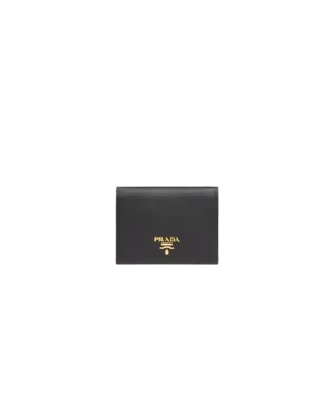 Prada Small Saffiano Leather Wallet Black
