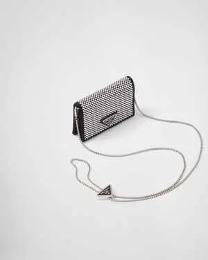 Prada Embellished Cardholder With Shoulder Strap