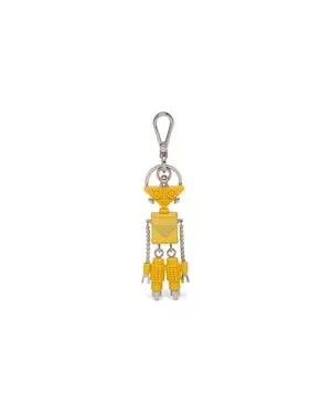 Prada Robot Saffiano Leather Keychain Charm - Yellow