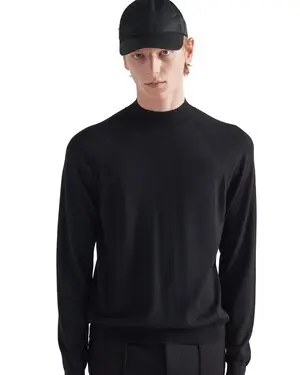 Prada Worsted Wool Turtleneck Sweater - Black