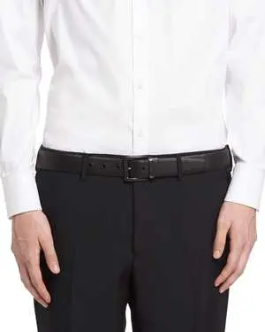Prada Saffiano Leather Reversible Belt - Black
