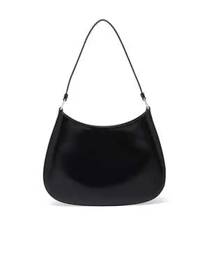 Prada Cleo Brushed Leather Shoulder Bag - Black
