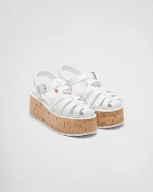 Prada Rubber Wedge Platform Sandals