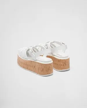 Prada Rubber Wedge Platform Sandals