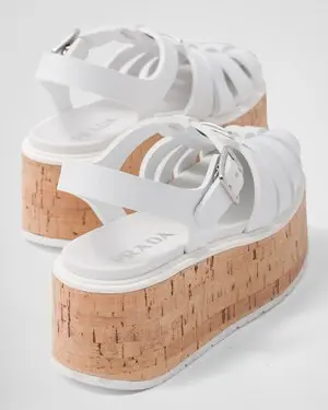 Prada Rubber Wedge Platform Sandals