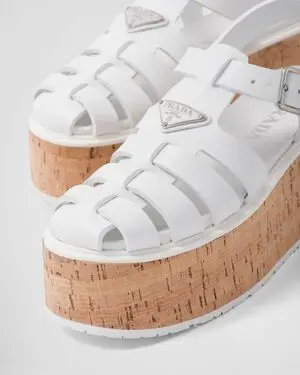 Prada Rubber Wedge Platform Sandals