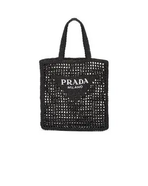 Prada Crochet Tote Bag - Black | Editorialist