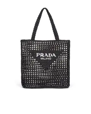 Prada Crochet Tote Bag - Black