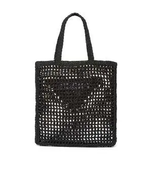 Prada Crochet Tote Bag - Black